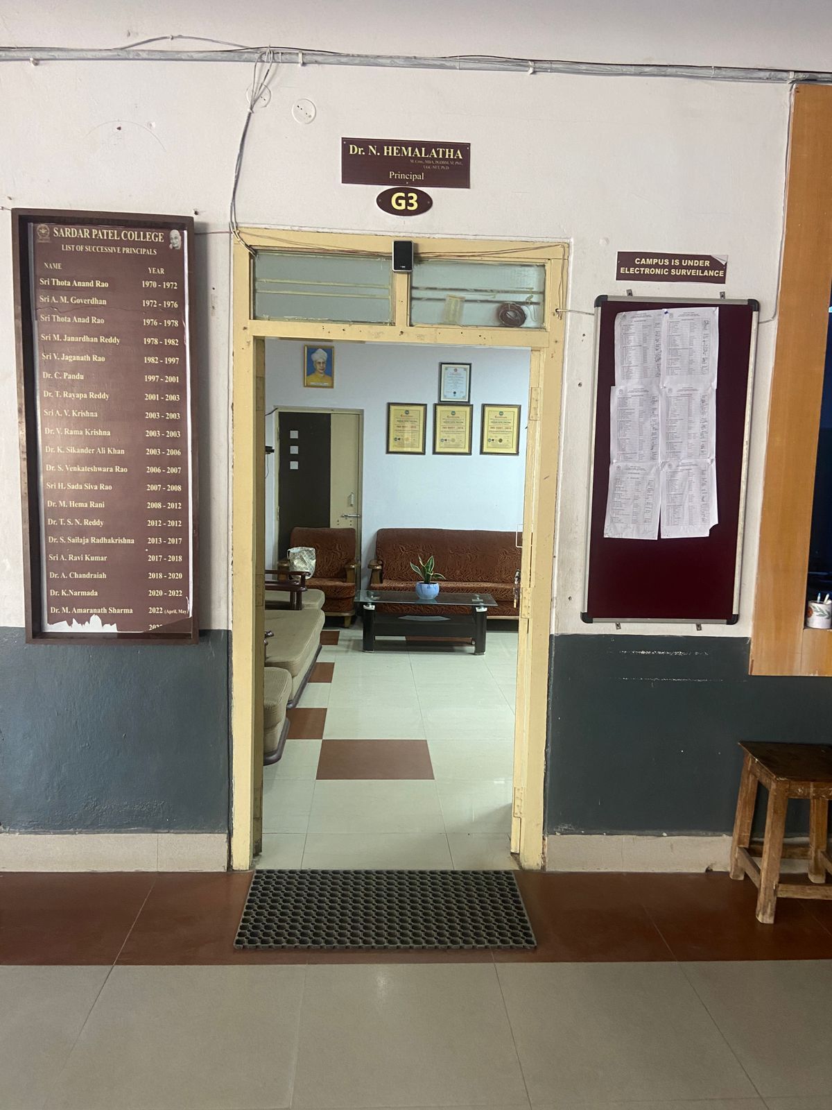Principal Room | Sardar Patel College